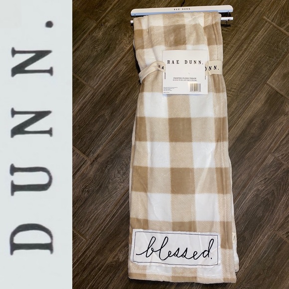 Rae Dunn | Bedding | Nwt Rae Dunn Buffalo Plaid Blessed Throw | Poshmark